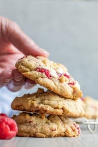 Bakery Style Raspberry White Chocolate Cookies - Erhardts Eat
