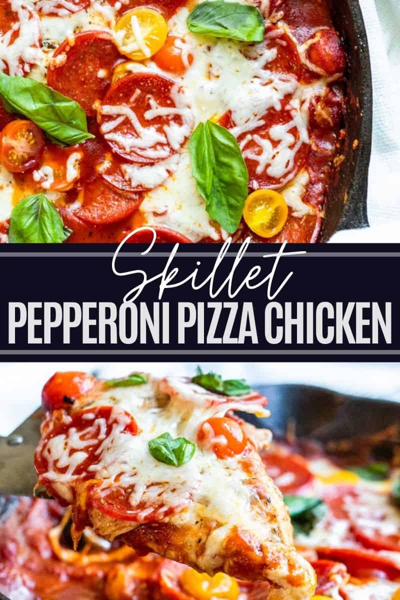 Skillet Pepperoni Pizza Chicken Recipe - Erhardts Eat
