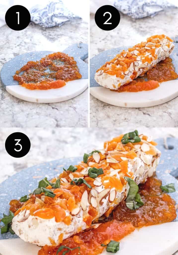 Honey Apricot Goat Cheese Log with Almonds - Erhardts Eat